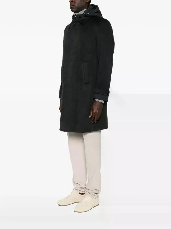 Corneliani Hooded Coat With Pocket Detail