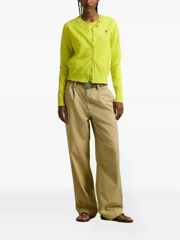 Polo Ralph Lauren Logo-embroidered Crew-neck Cardigan - Green