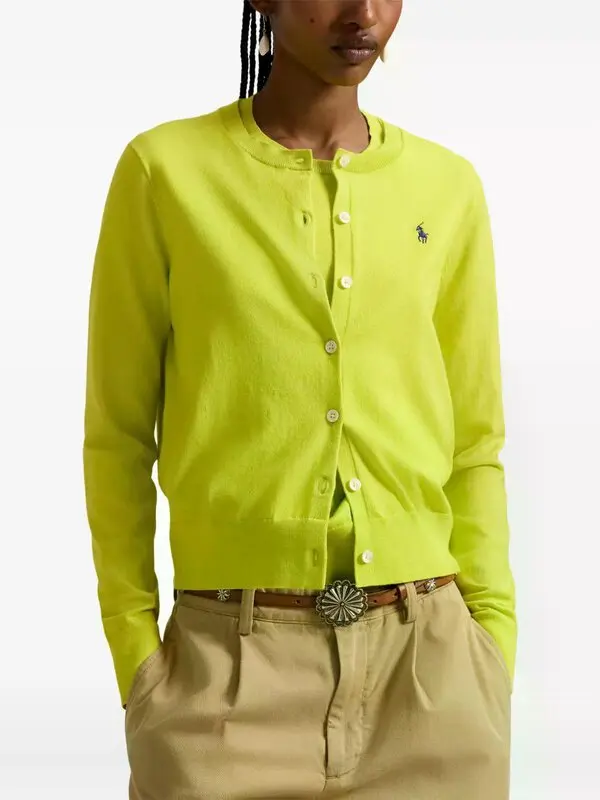 Polo Ralph Lauren Logo-embroidered Crew-neck Cardigan - Green
