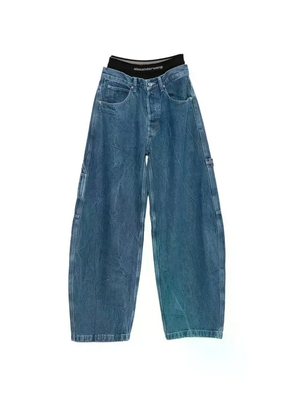 Alexander Wang Mid-rise Wide-leg Jeans With Integrated Boxer Brief Detail