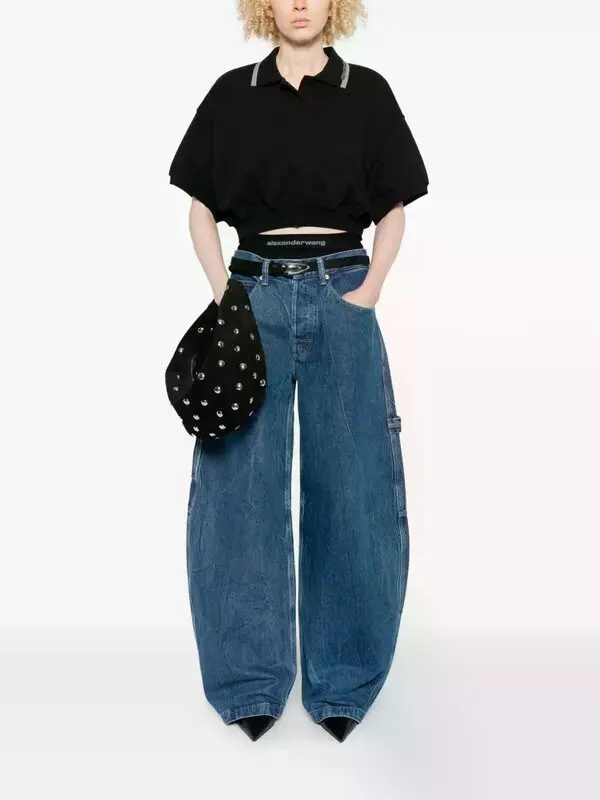 Alexander Wang Mid-rise Wide-leg Jeans With Integrated Boxer Brief Detail