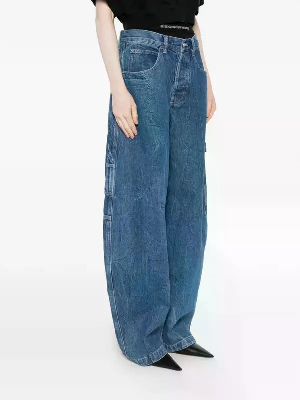 Alexander Wang Mid-rise Wide-leg Jeans With Integrated Boxer Brief Detail