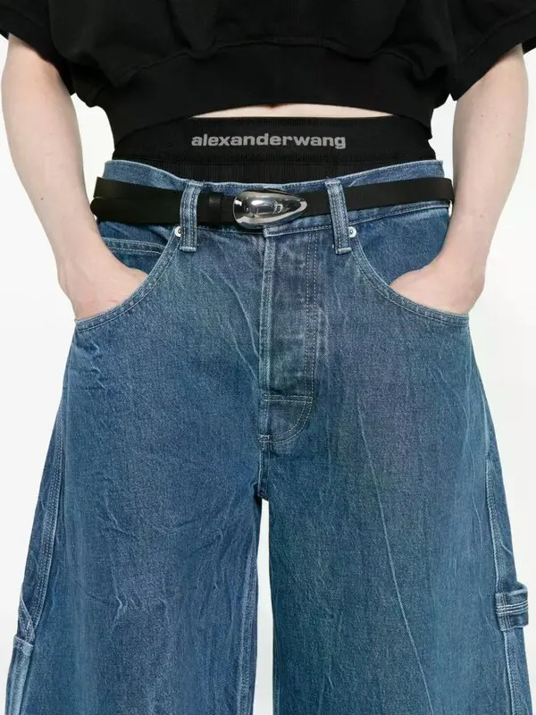 Alexander Wang Mid-rise Wide-leg Jeans With Integrated Boxer Brief Detail