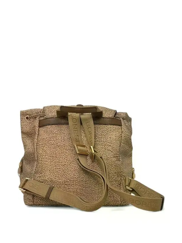 Borbonese Flap Printed Backpack - Brown