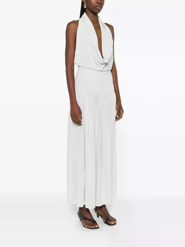 Aya Muse Pleated Midi Dress - Grey