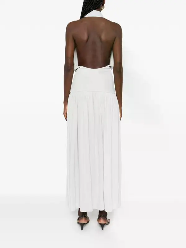 AYA MUSE Pleated Midi Dress - Grey