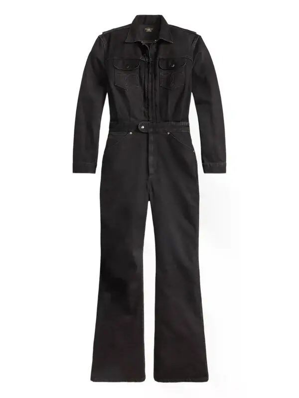Ralph Lauren Zipped Denim Jumpsuit - Black