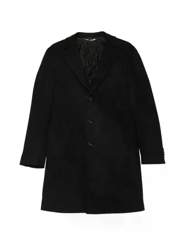 Canali Buttoned Coat - Black