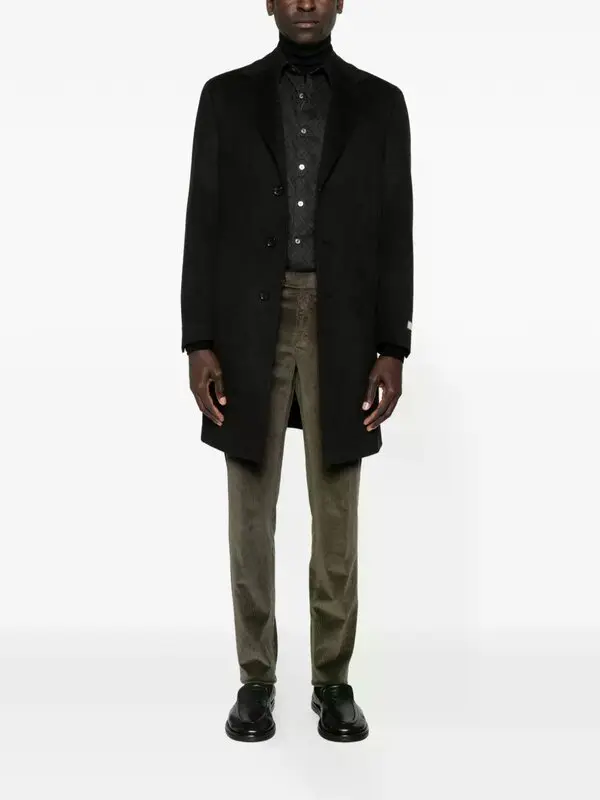 Canali Buttoned Coat - Black