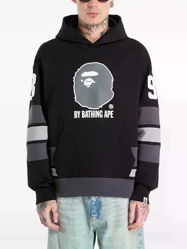 A BATHING APE Ape Graphic Striped Hoodie