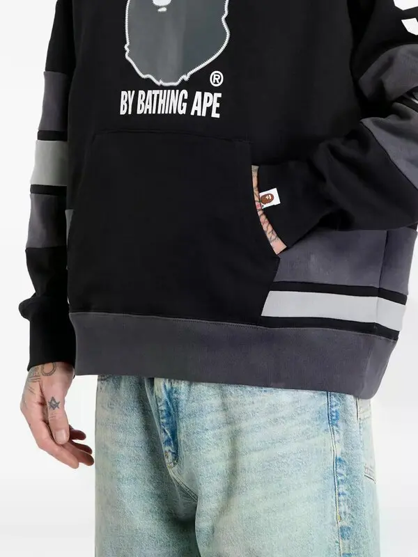 A BATHING APE Ape Graphic Striped Hoodie