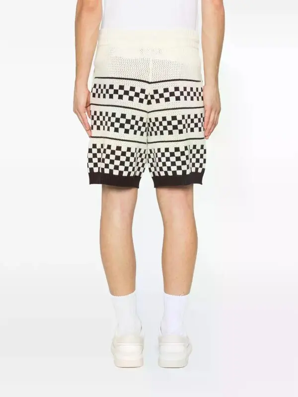 Amiri Check Drawstring Shorts - Neutrals