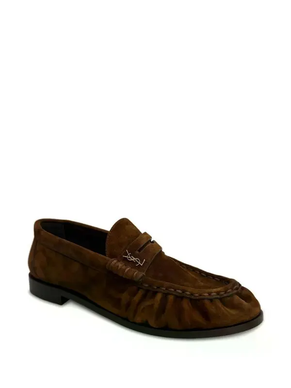 Saint Laurent Le Loafer Monogram Tassel Loafers - Brown