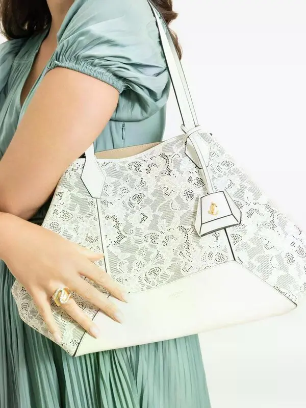 JIMMY CHOO Medium Tote Bag With Hanging Charm - Neutrals