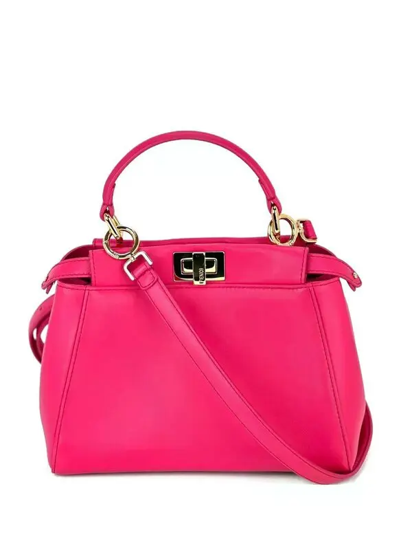 Fendi Mini Peekaboo Leather Tote