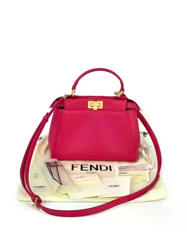 Fendi Mini Peekaboo Leather Tote