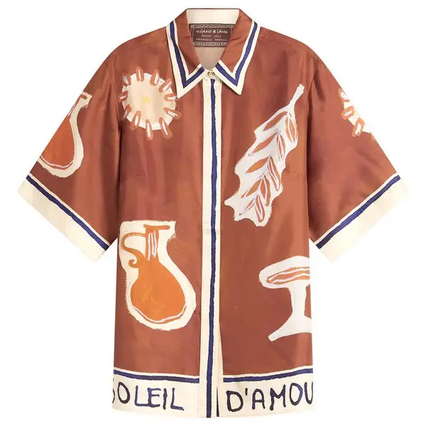 ALEMAIS Soleil D'amour Silk Shirt - Rust