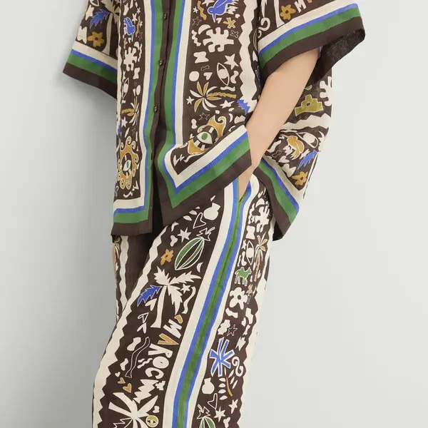 ALEMAIS Maroc Relaxed Fit Wide Leg Trousers - Multi