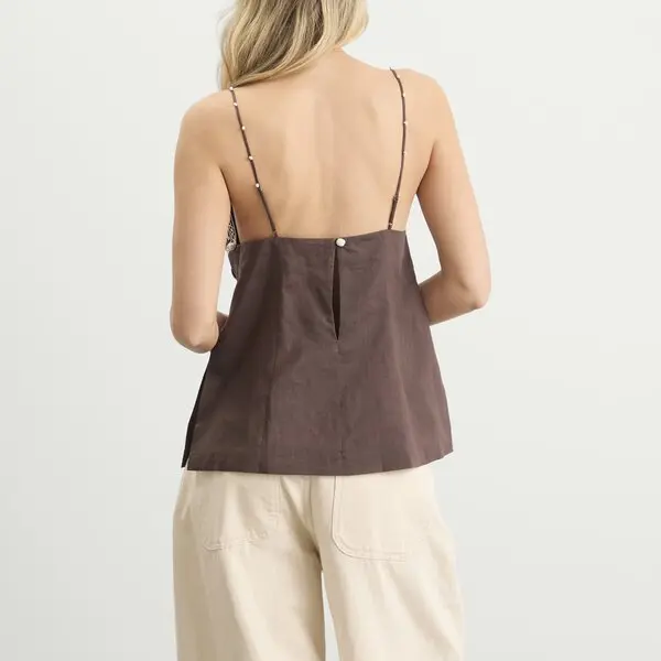 ALEMAIS Leandra Corded Cami Top - Chocolate