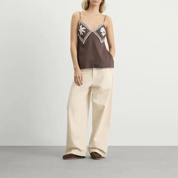 ALEMAIS Leandra Corded Cami Top - Chocolate