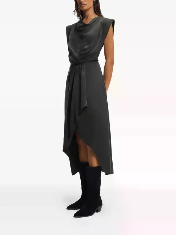 BOSS Sleeveless Cowl Neck Dress With Wrap Skirt