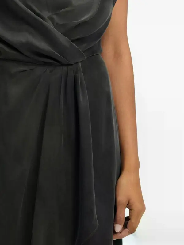 BOSS Sleeveless Cowl Neck Dress With Wrap Skirt