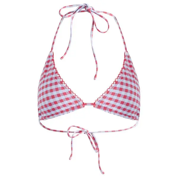 DAMSON MADDER Triangle Bikini Top - Blue/red