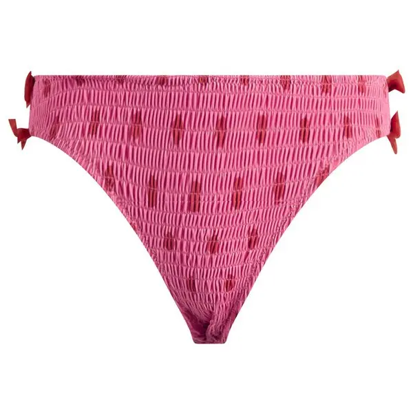 DAMSON MADDER Shirred Bow Bikini Bottom - Pink
