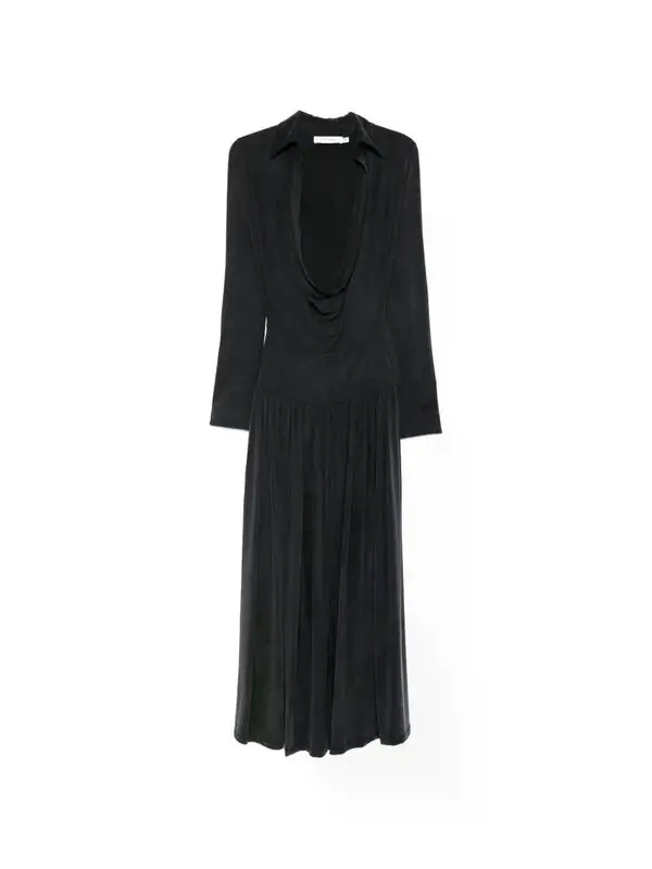 AYA MUSE Mer Pleated Midi Dress - Grey