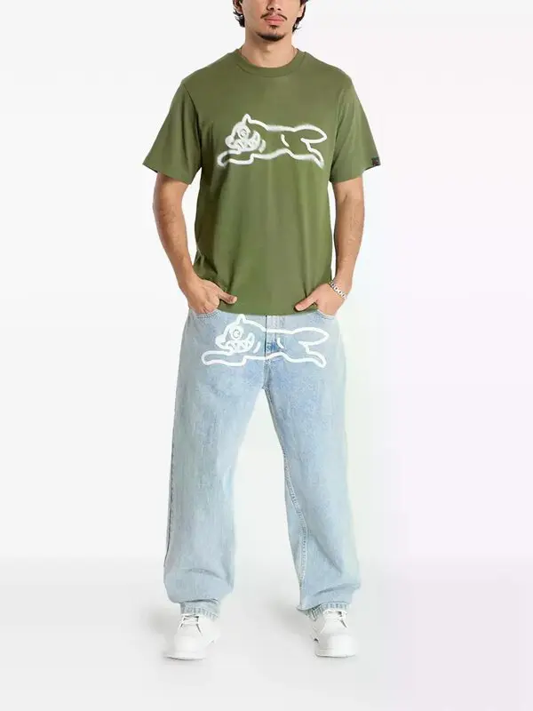 ICECREAM Spray Paint Running Dog T-shirt - Green