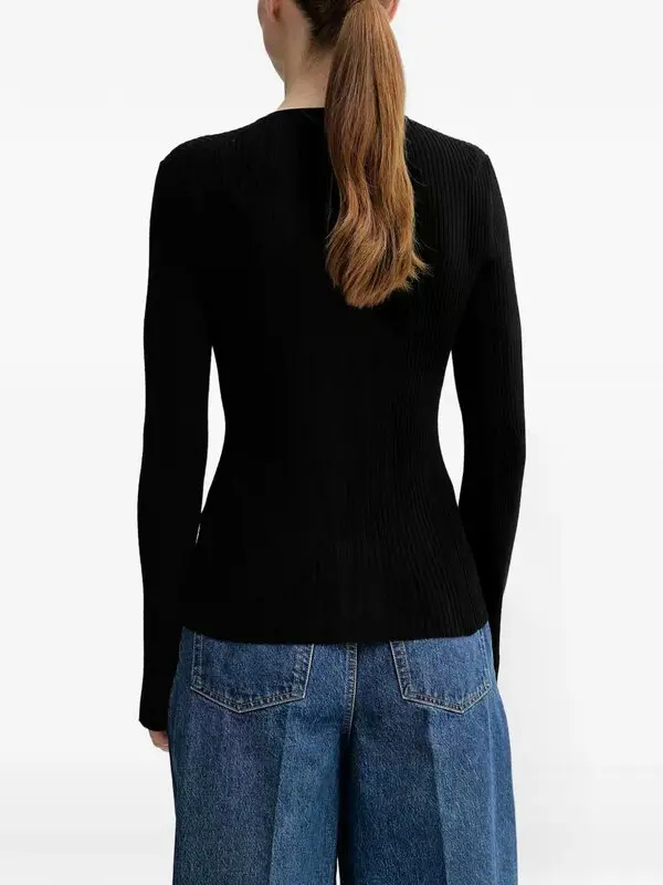 Filippa K Ribbed Knit Henley Sweater