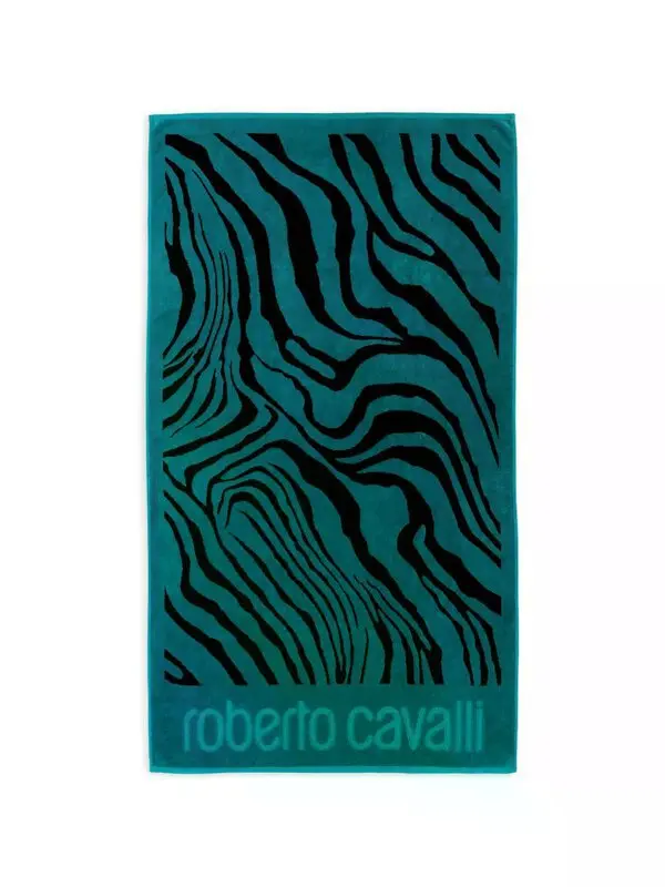 Roberto Cavalli Zebra-print 2000 Beach Towel - Blue