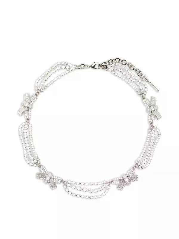 Alessandra Rich Bow-embellished Necklace - Silver