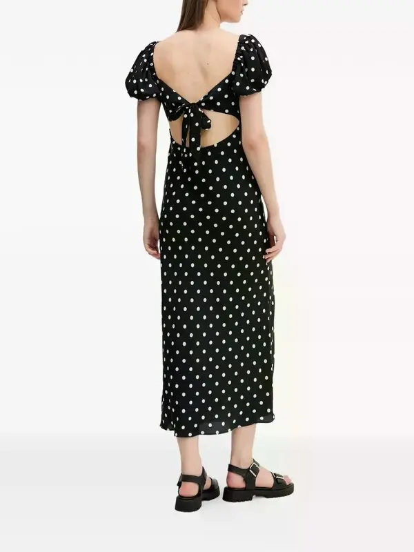 Abercrombie Polka-Dot Tie Midi Dress In Black - 10% Off | Editorialist