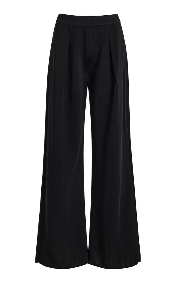 HIGH SPORT Gene Pleated Wide-leg Pants - Black
