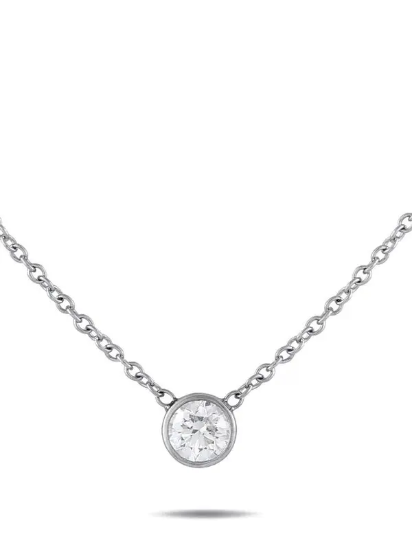 LB EXCLUSIVE Diamond Round Pendant Necklace - Silver