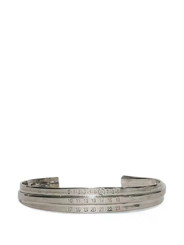 MAISON MARGIELA Enamel Logo Cuff Bracelet - Silver