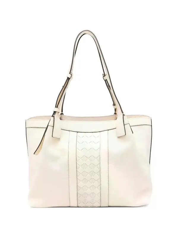 SERAPIAN Small Mosaico Secret Leather Tote Bag - Neutrals