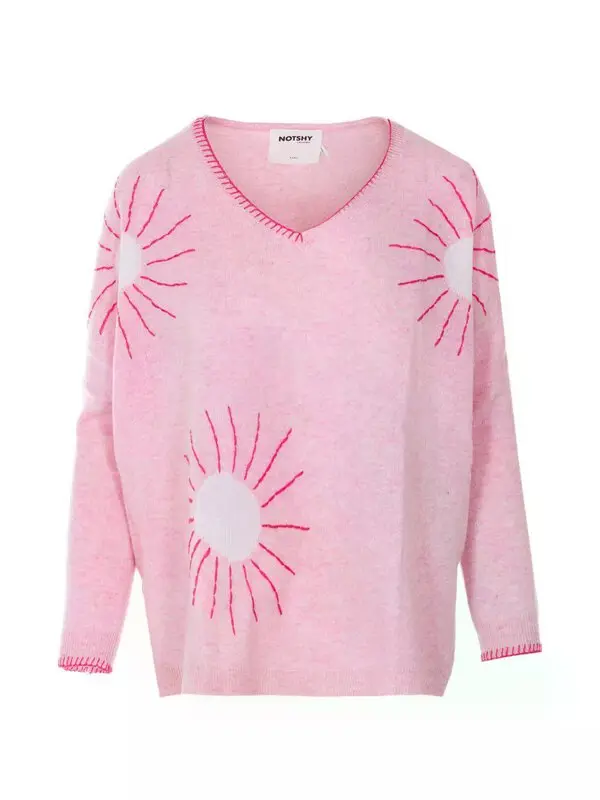 NOT SHY Embroidered V-neck Sweater