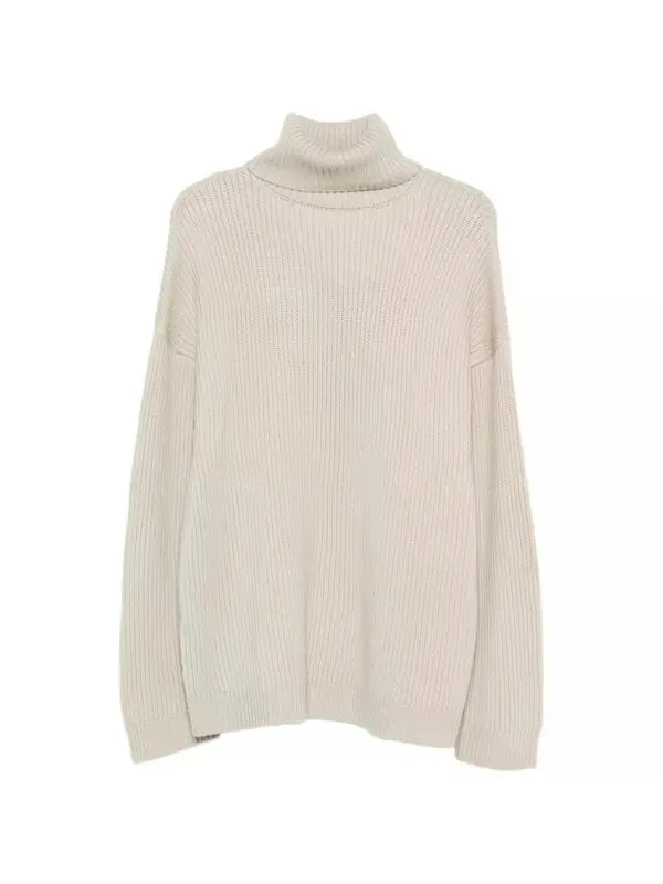 ENTIRE STUDIOS Roll Neck Ribbed Sweater - Neutrals