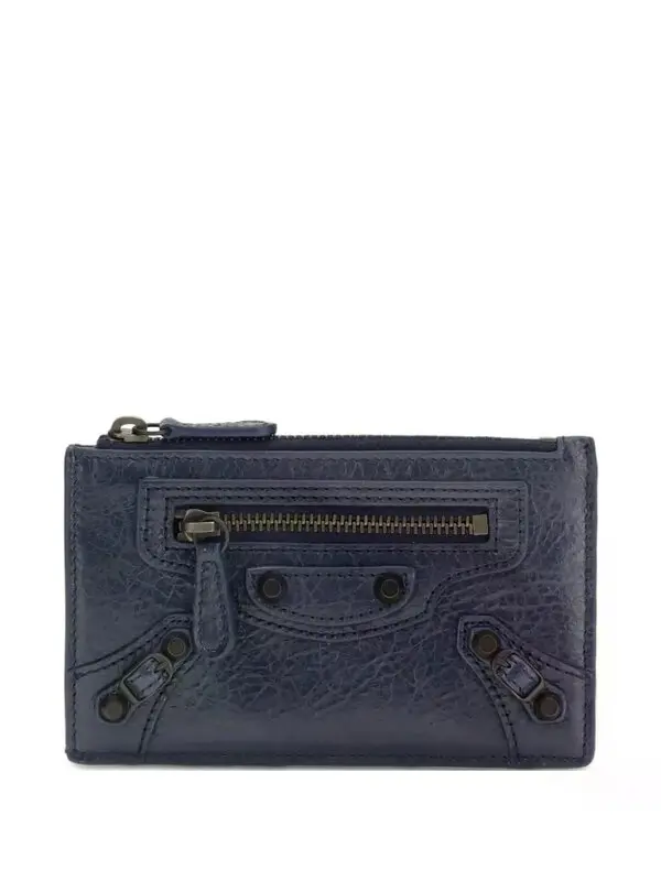 Balenciaga Le City Studded Zipped Card Holder - Blue