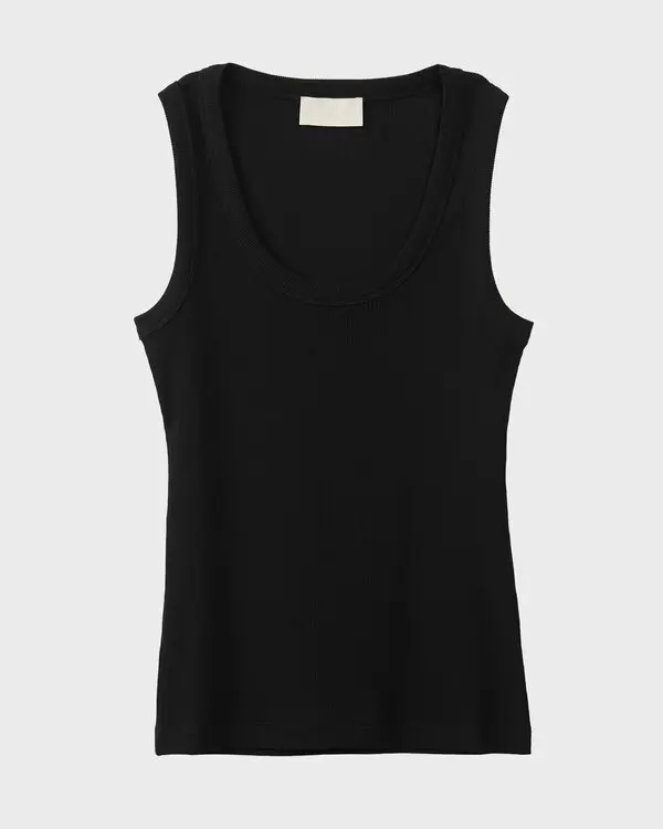 WAKAKUU Biarritz Rib Tank Top - Black