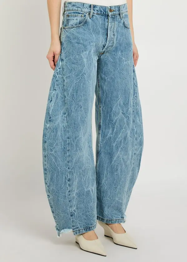 A.W.A.K.E. Mode Washed Barrel-leg Jeans