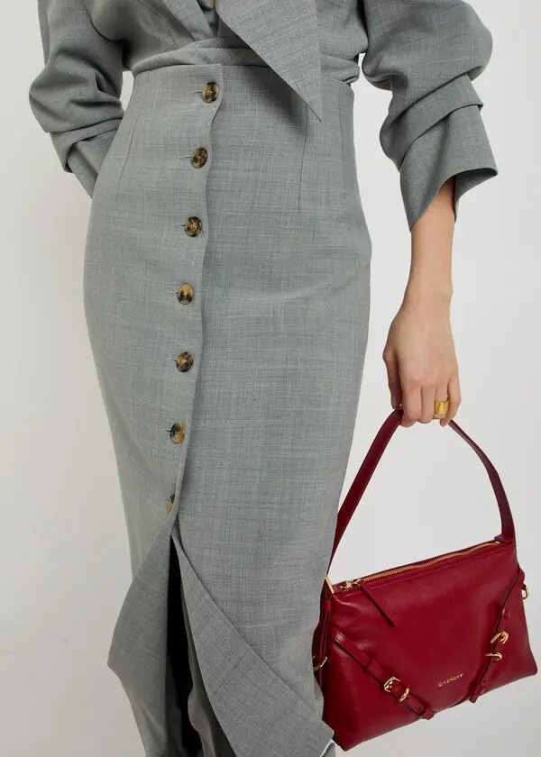 A.W.A.K.E. Mode Darted Woven Midi Skirt