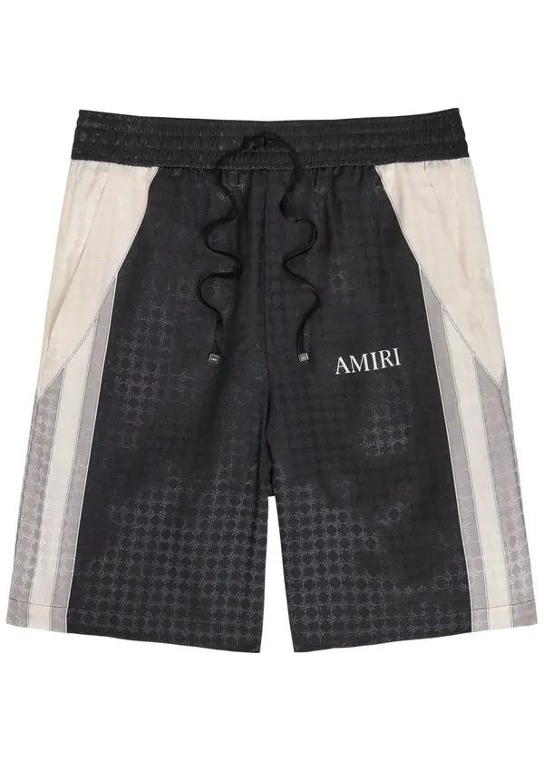 Amiri Logo-monogrammed Satin Shorts - Black