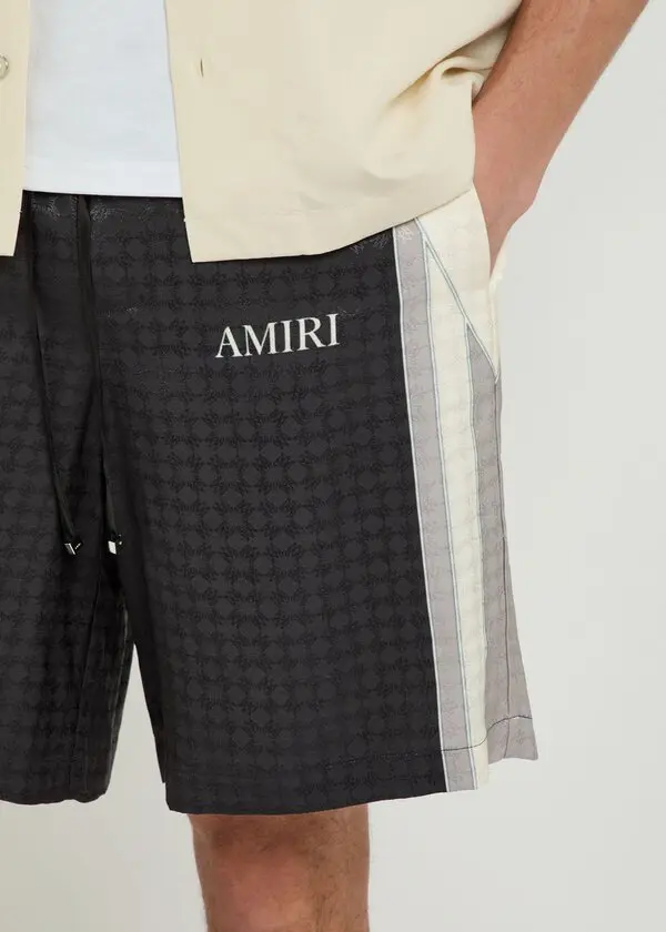 Amiri Logo-monogrammed Satin Shorts - Black