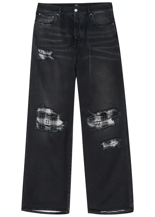Amiri Distressed Relaxed-leg Jeans - Black