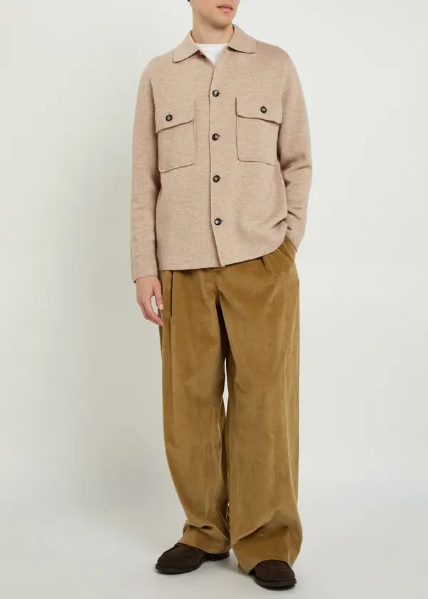 ALLUDE Wool And Cashmere-blend Overshirt - Beige
