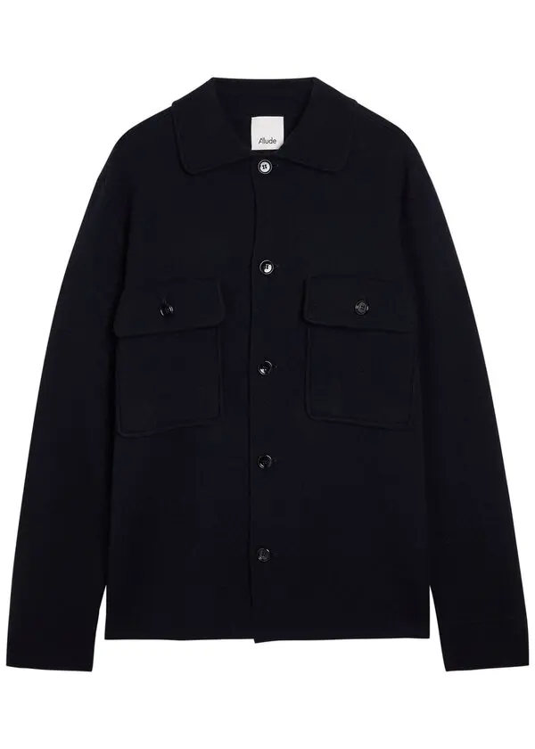 ALLUDE Wool And Cashmere-blend Overshirt - Black