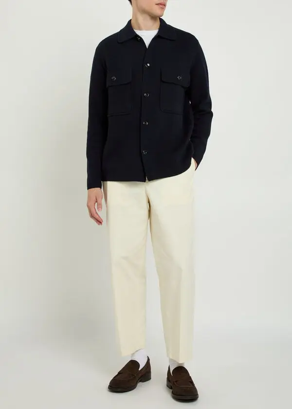 ALLUDE Wool And Cashmere-blend Overshirt - Black